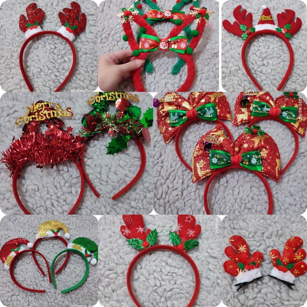 Jual 6pcs 12pcs bando natal santa claus topi merry christmas model baru ...