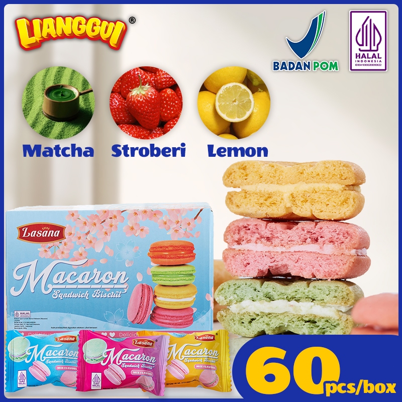 Jual [HALAL] Lianggui Macaron Biskuit Cookies Milk Cookie Oat Chocolate ...