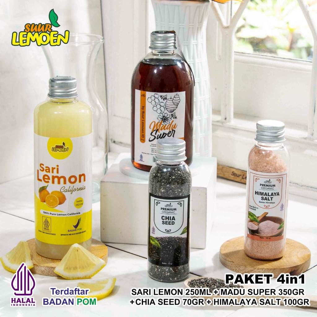 Jual Suur Lemoen Paket Sari Lemon Madu Chia Seeds Garam Himalaya ...