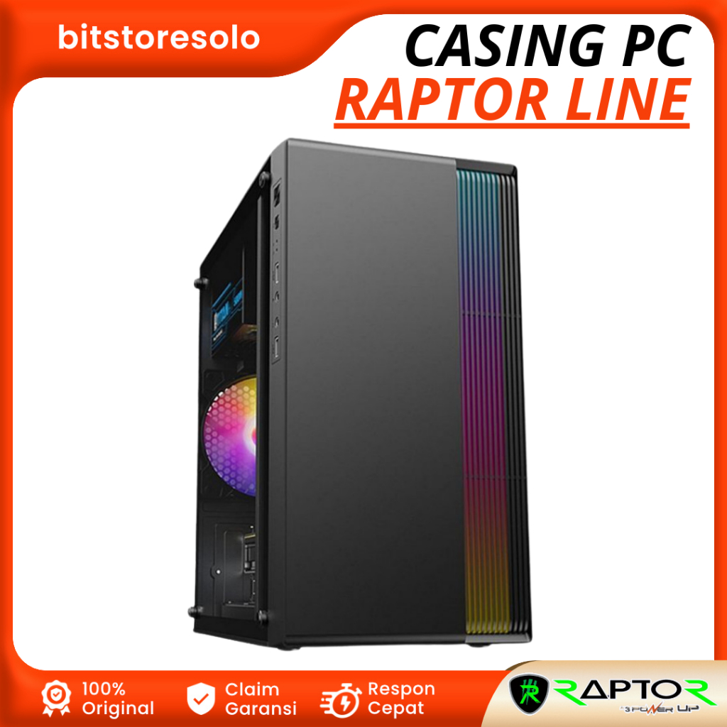 Jual Casing Gaming PC Case PC M-ATX RAPTOR LINE Free 1 Fan RGB PSU RG-2 ...