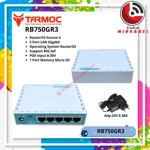 Jual MikroTik hEX RB750Gr3 | RB750 Gr3 | RB 750 Gr3 | Shopee Indonesia