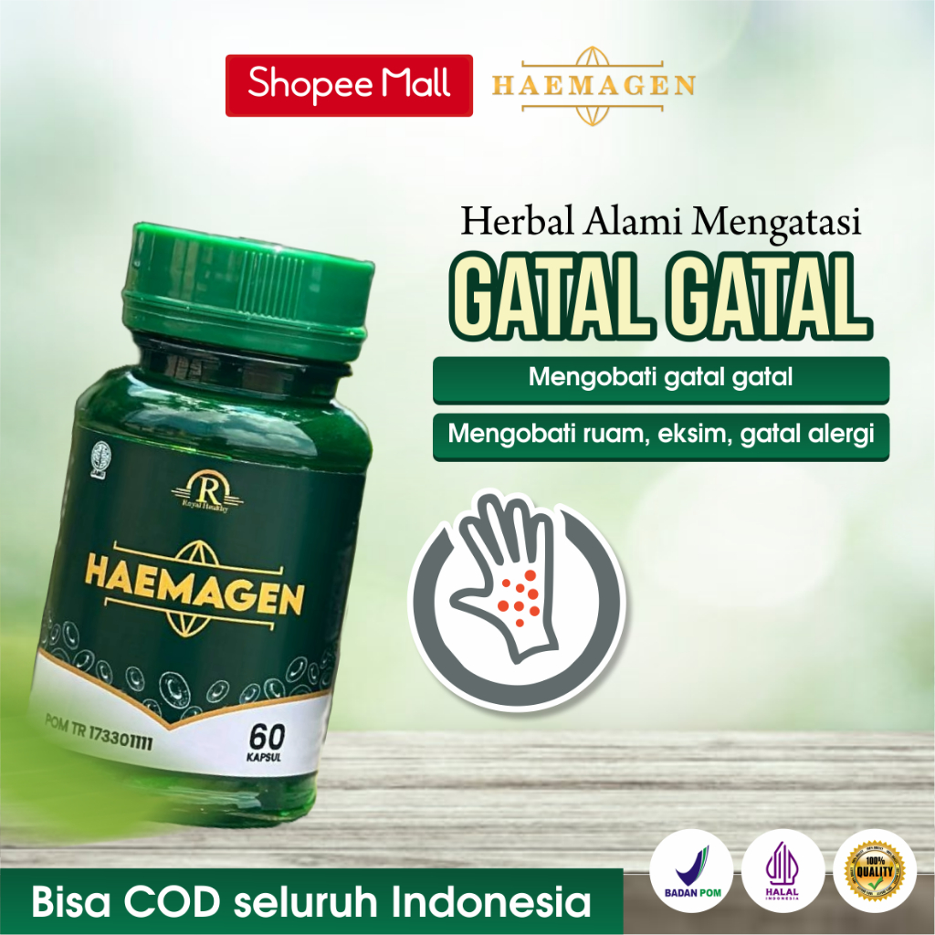 Jual Haemagen - Obat Gatal Alami 1 Botol 60 Kapsul | Shopee Indonesia
