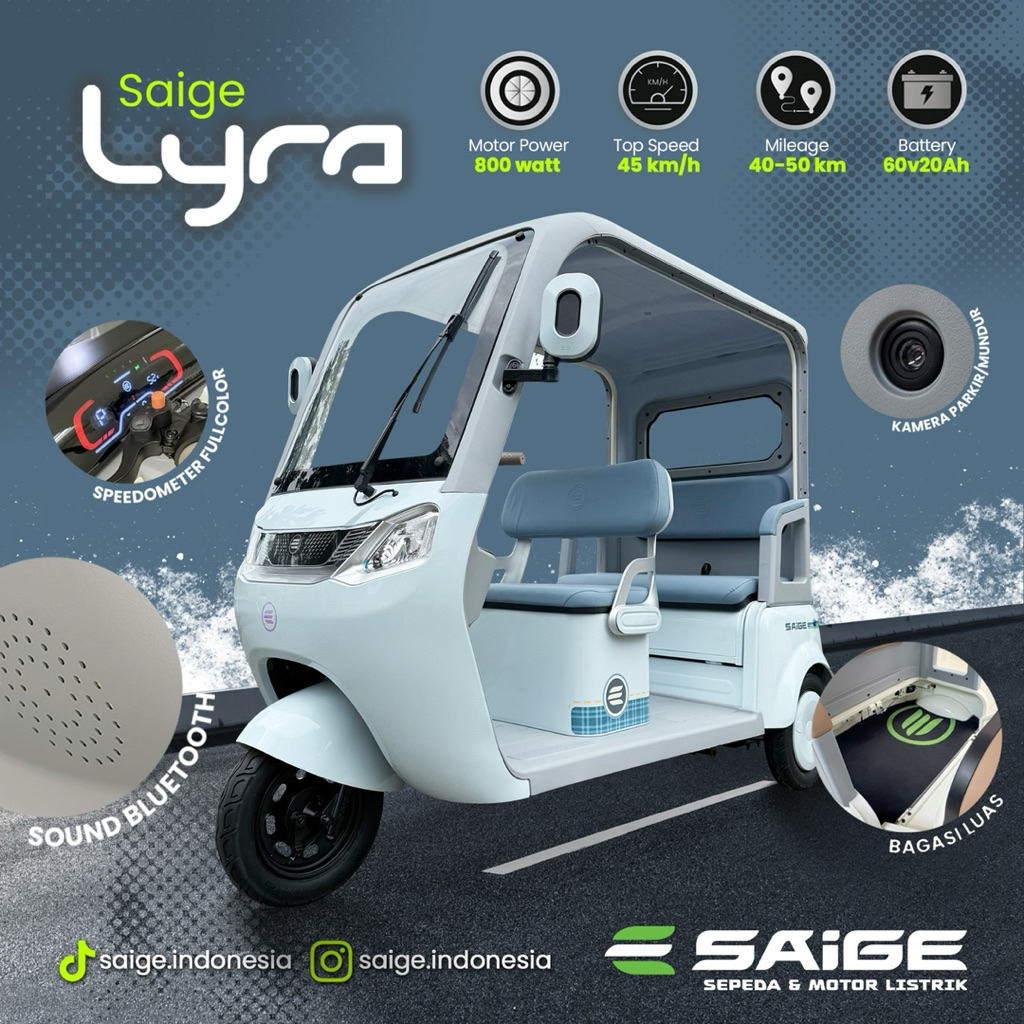 Jual SEPEDA LISTRIK SAIGE LYRA KUALITAS GARANSI RESMI NEW 2025 EBIKE ...