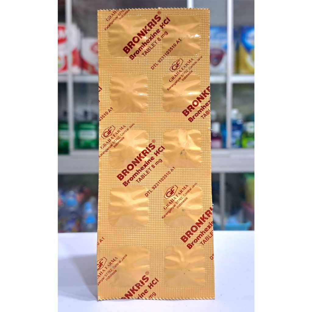 Jual Bronkris 8MG 𝟏 𝐒𝐓𝐑𝐈𝐏 𝐈𝐒𝐈 𝟏𝟎 𝐓𝐀𝐁𝐋𝐄𝐓 - Meredakan Batuk Berdahak dan ...