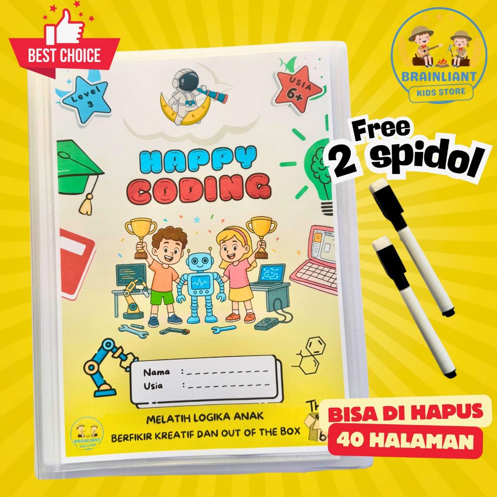 Jual HAPPY CODING LEVEL 3 - Buku Coding Anak Usia 6+ Berisi 40 Halaman ...