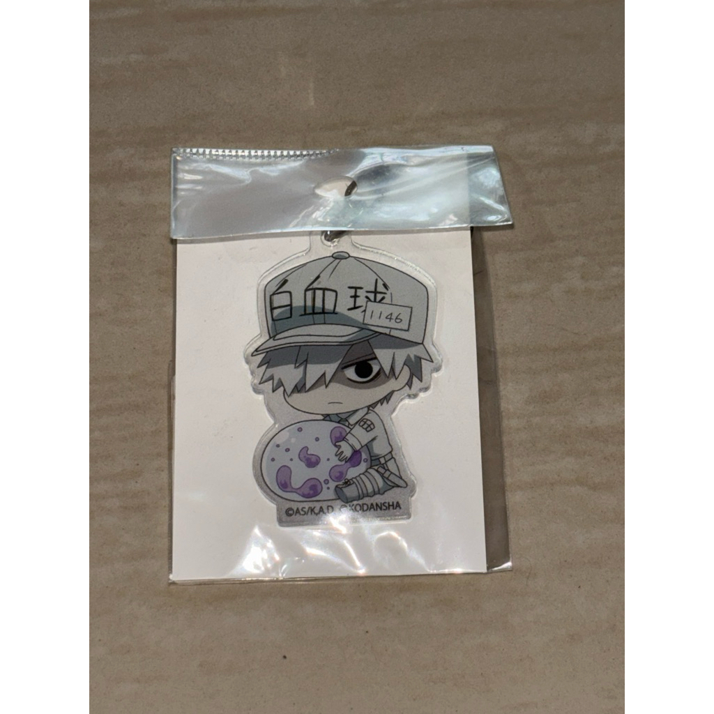 Jual Hataraku Saibou Cell at Work Keychain Official Original White ...