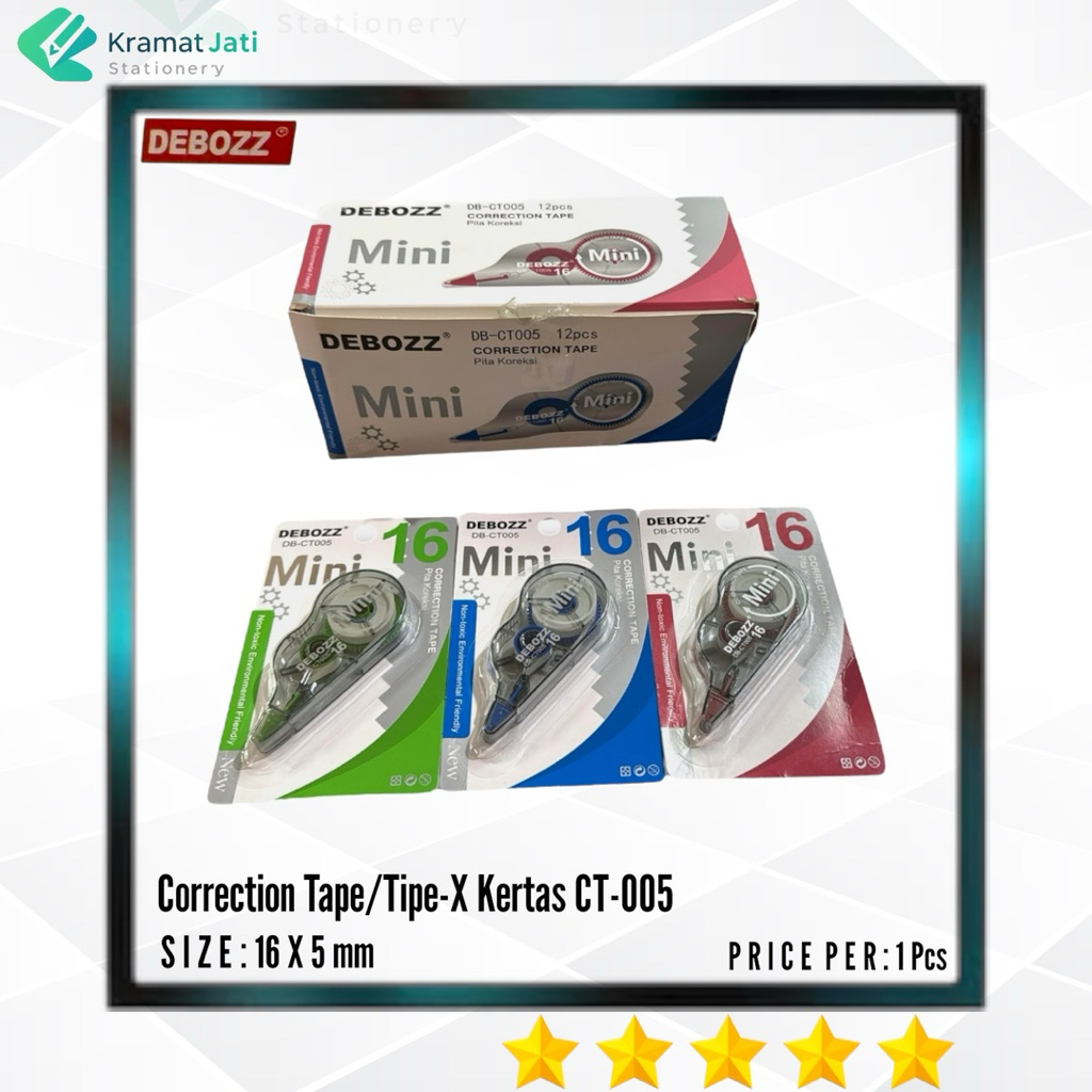Jual DEBOZZ Correction Tape/Tipe - X Kertas CT-005 (1 Pcs) | Shopee ...