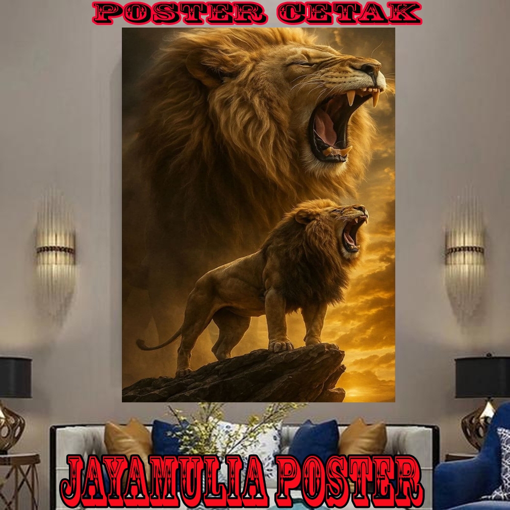 Jual POSTER CETAK SINGA SI RAJA HUTAN J23/TANPA BINGKAI/HIASAN DINDING ...