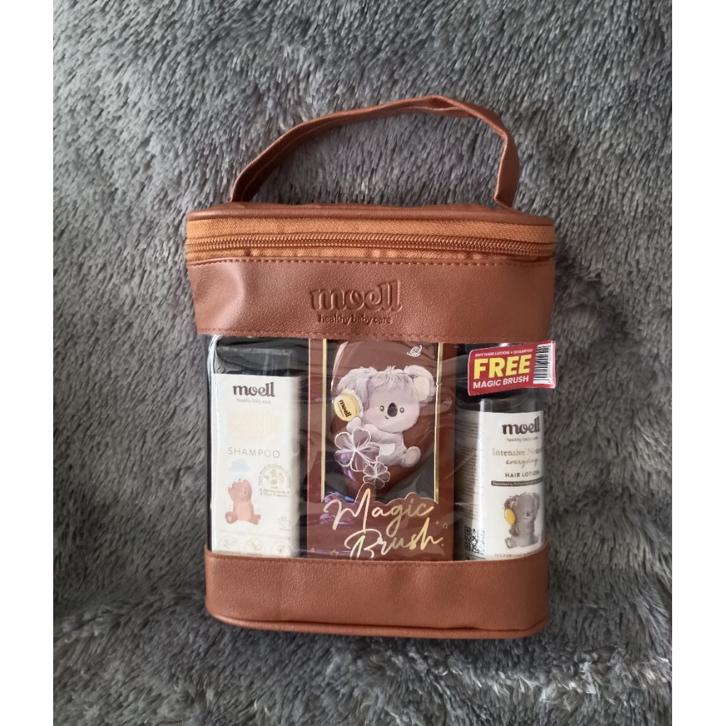 Jual MOELL PAKET BUNDLING SHAMPO + HAIR LOTION + MAGIC BRUSH POUCH ...