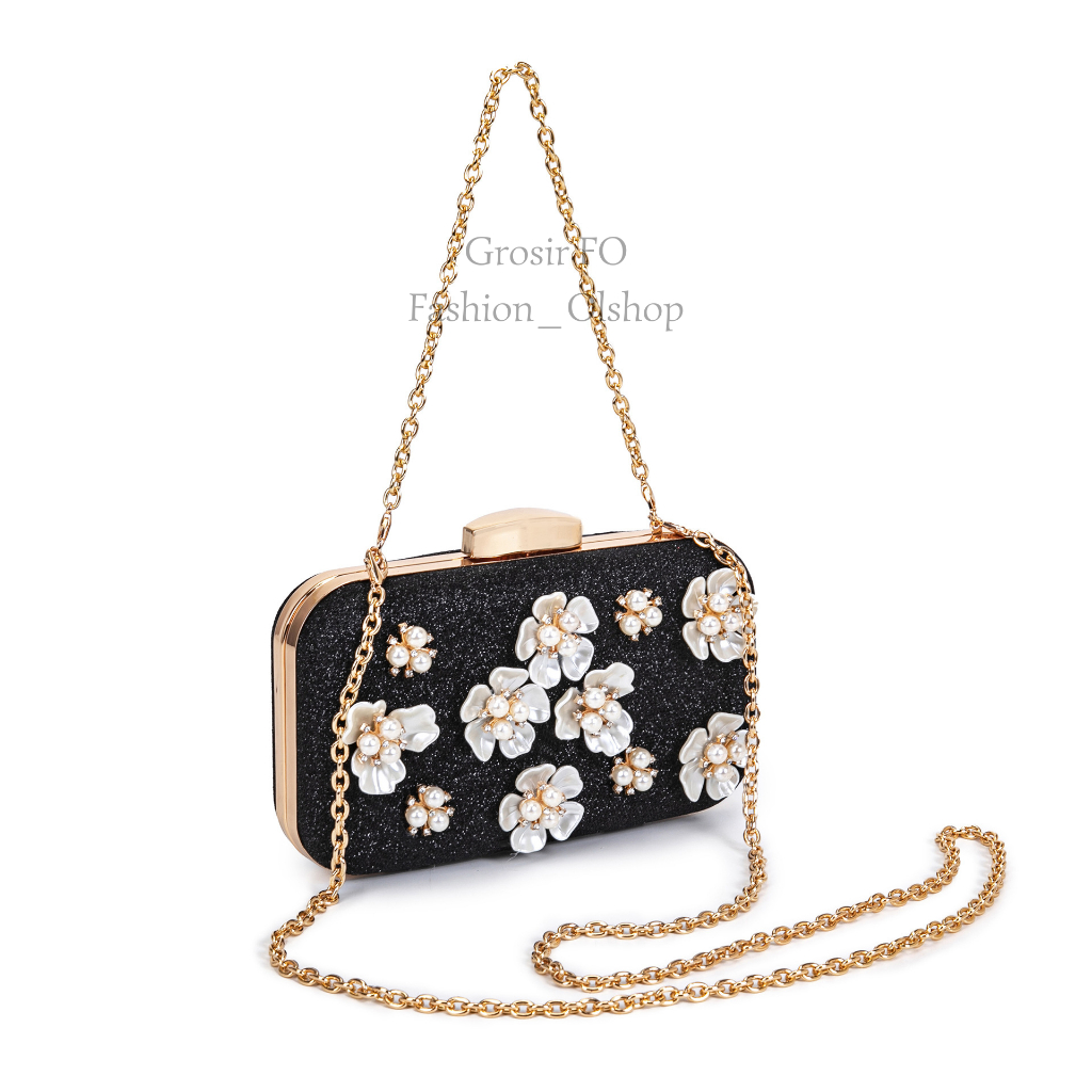 Jual Dompet Pesta Wanita Elegan dengan Bunga 3D Ukuran Besar Bahan ...