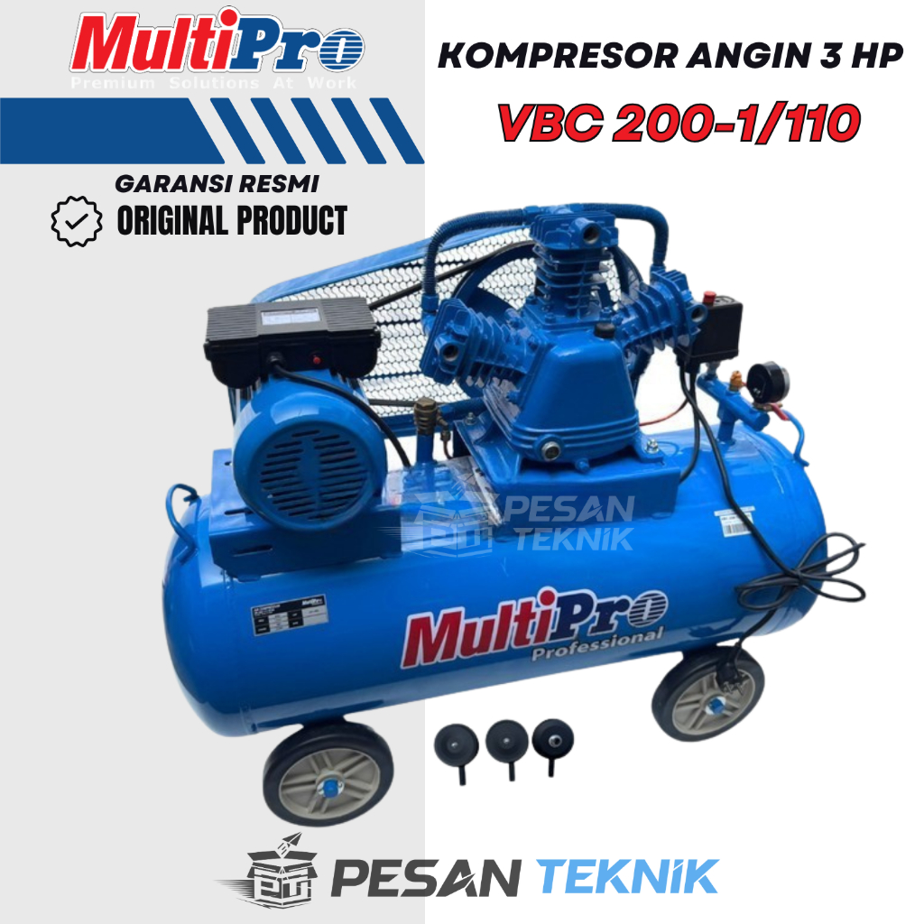 Jual Mesin Kompresor Angin Air Compressors 3HP Belt Driver 3 Cilinder ...