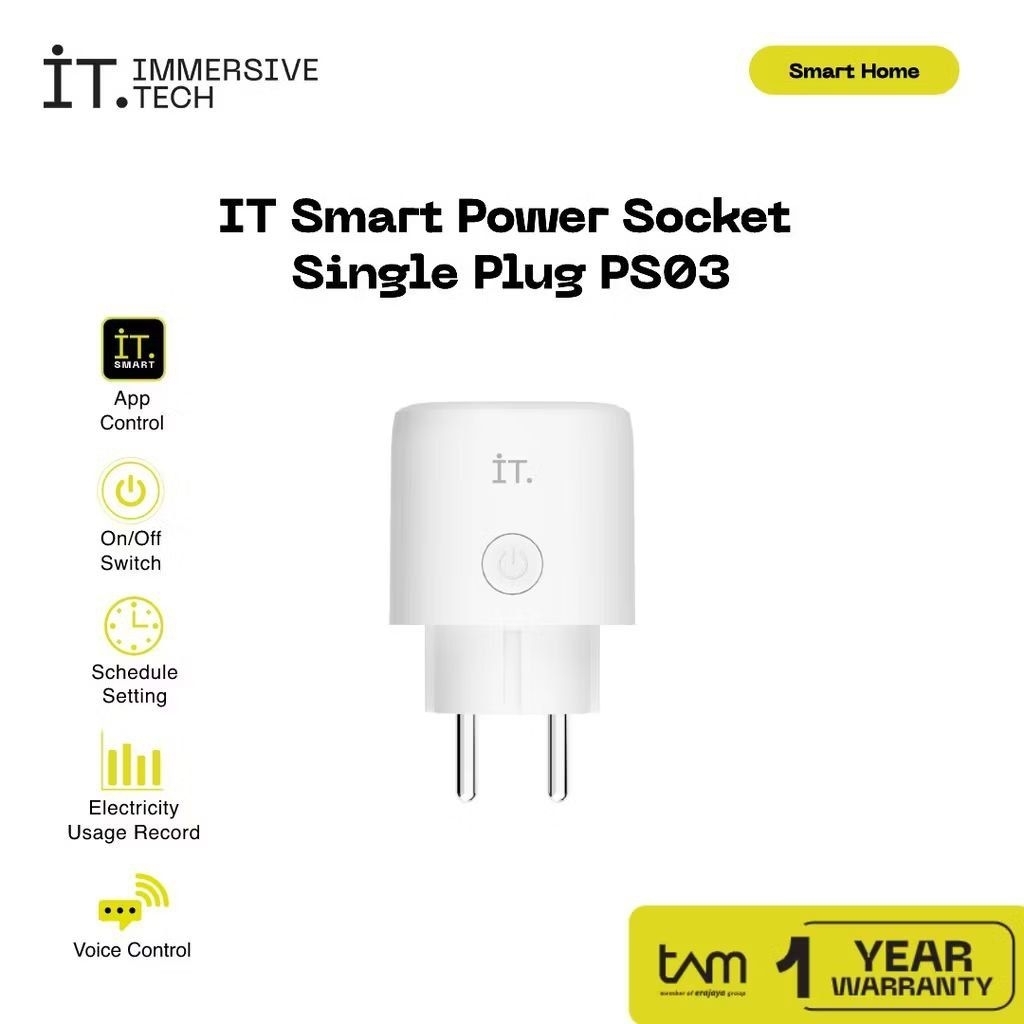 Jual IT Smart Single Plug PS03 - 1 Port Power With Power Meter White ...