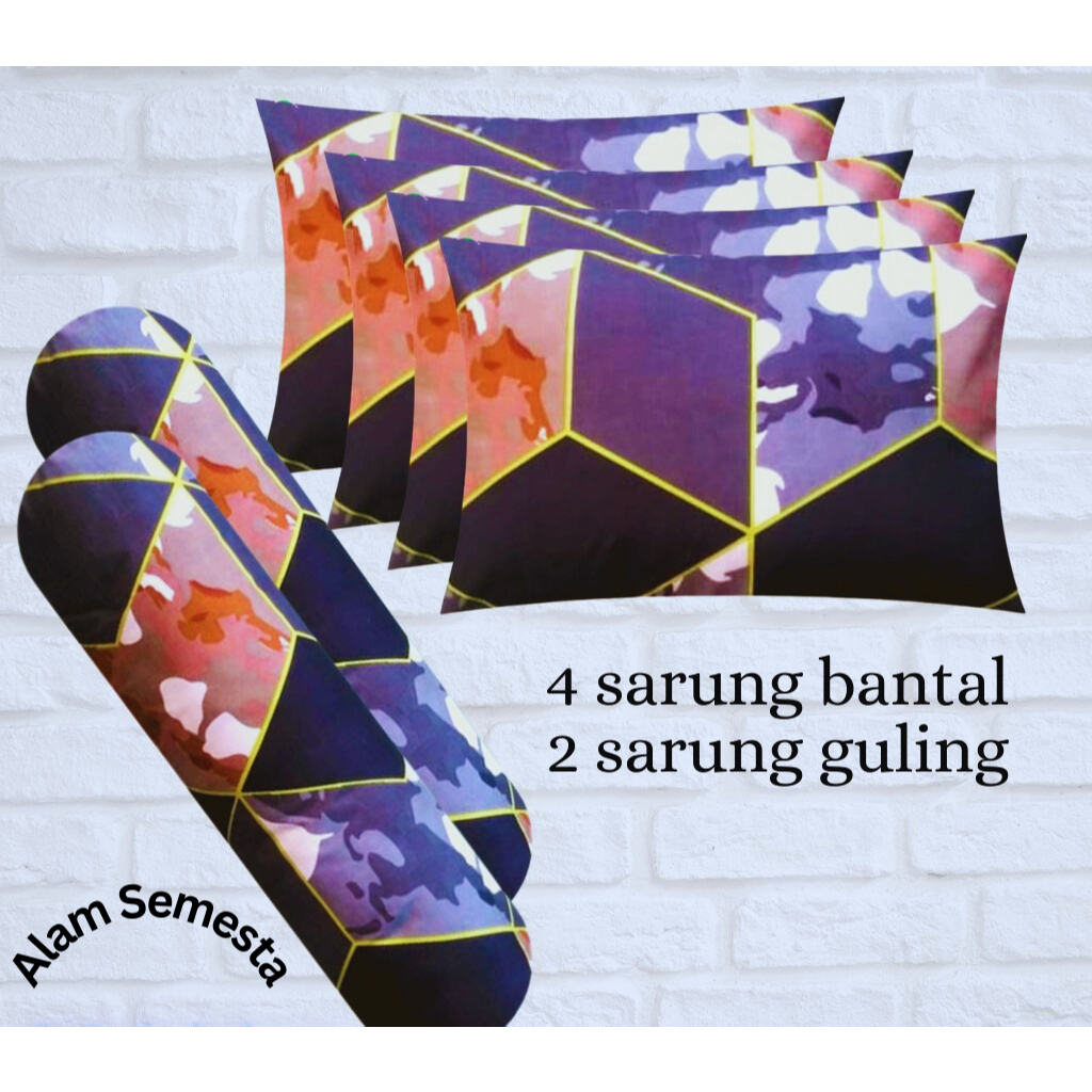 Jual Sarung Bantal & Guling Motif Kotak – 6 Pcs Lengkap, Adem & Warna ...