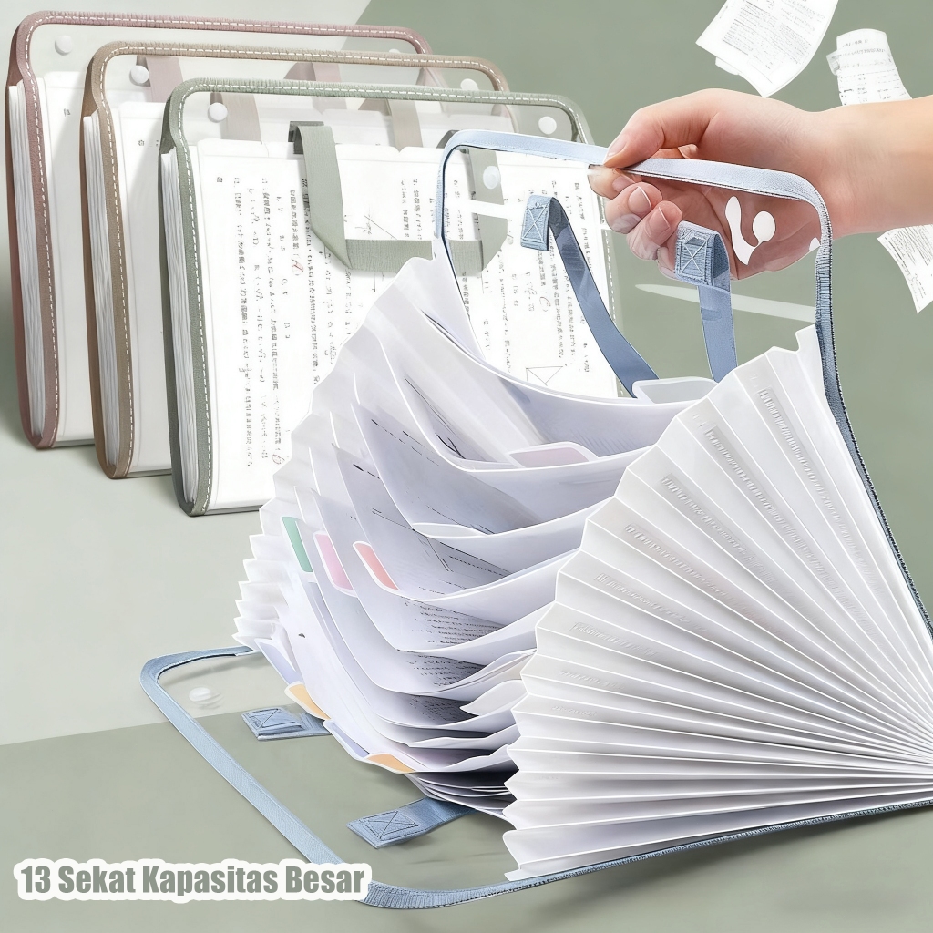 Jual [Ready] Transparan File Folder A4 13 Sekat Document Bag Map ...