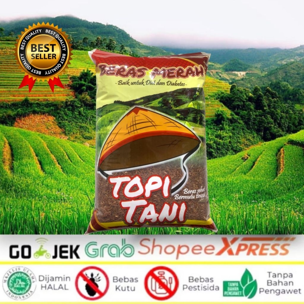 Jual Beras Merah Cap Topi Tani 5 Kg 10 Kg | Shopee Indonesia