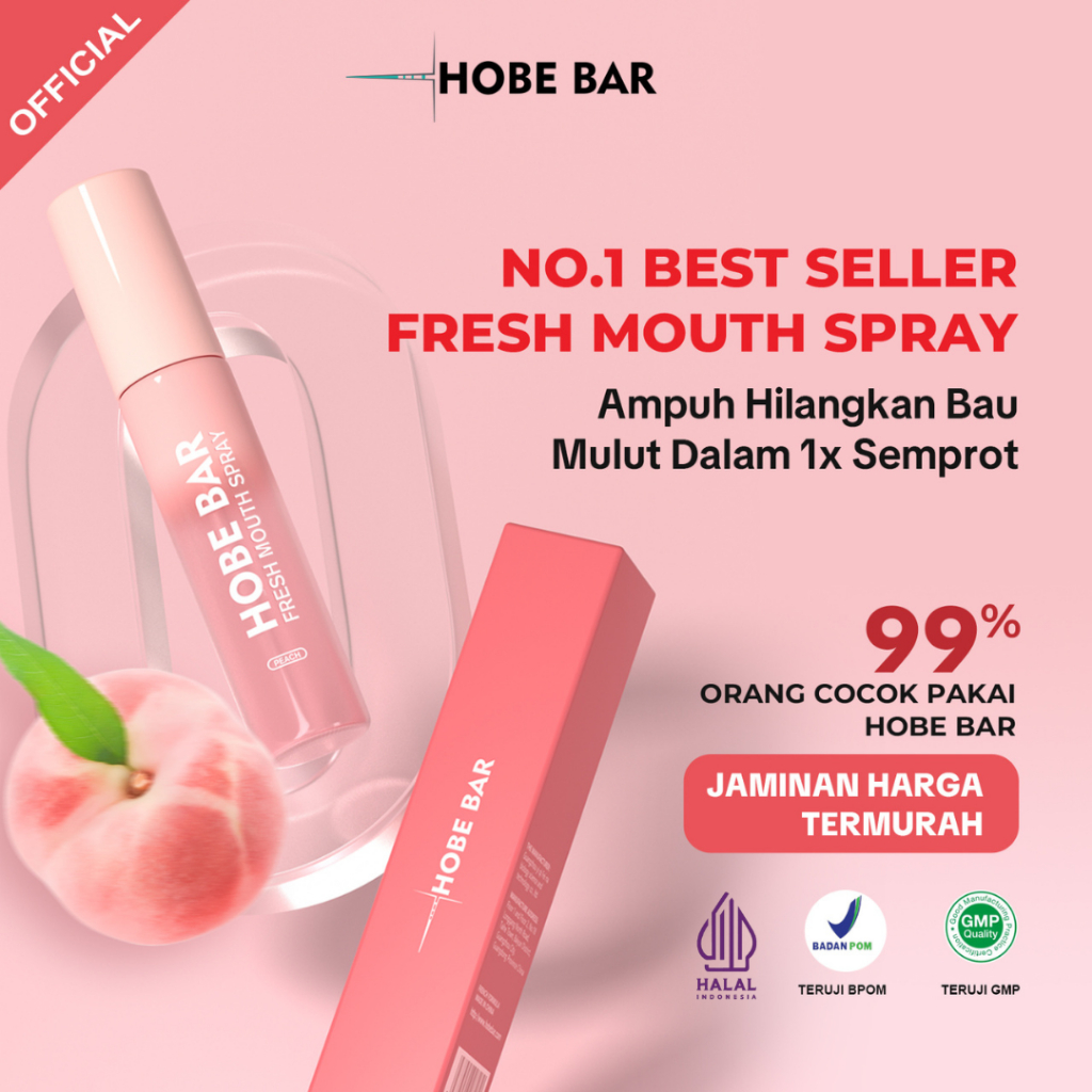 Jual Hobe Bar Fresh Mouth Spray (Peach) | Mulut Segar Instan Efektif ...