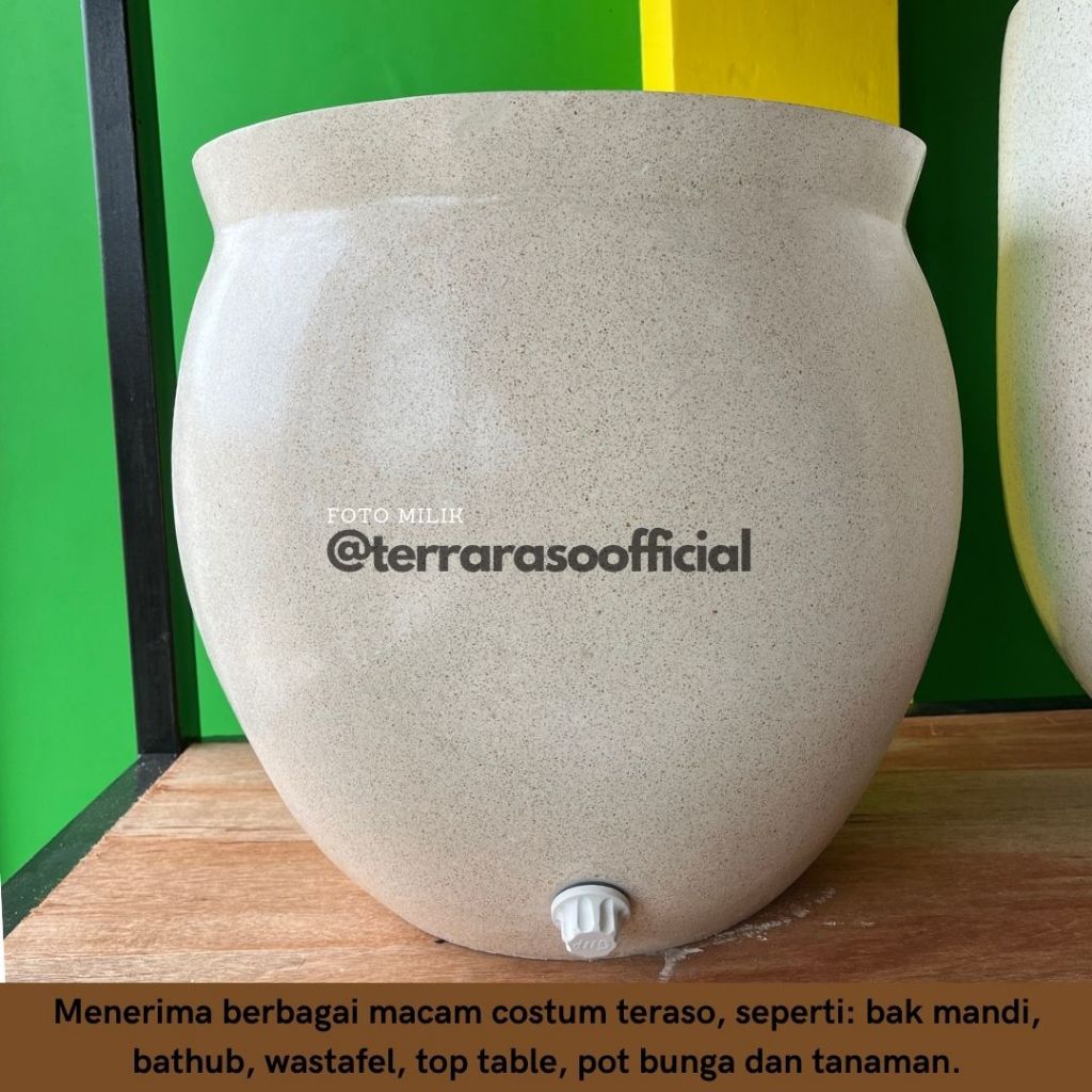 Jual BAK MANDI TERASO TYPE GUCI KECIL 40X45CM FREE TATAKAN 10CM ...