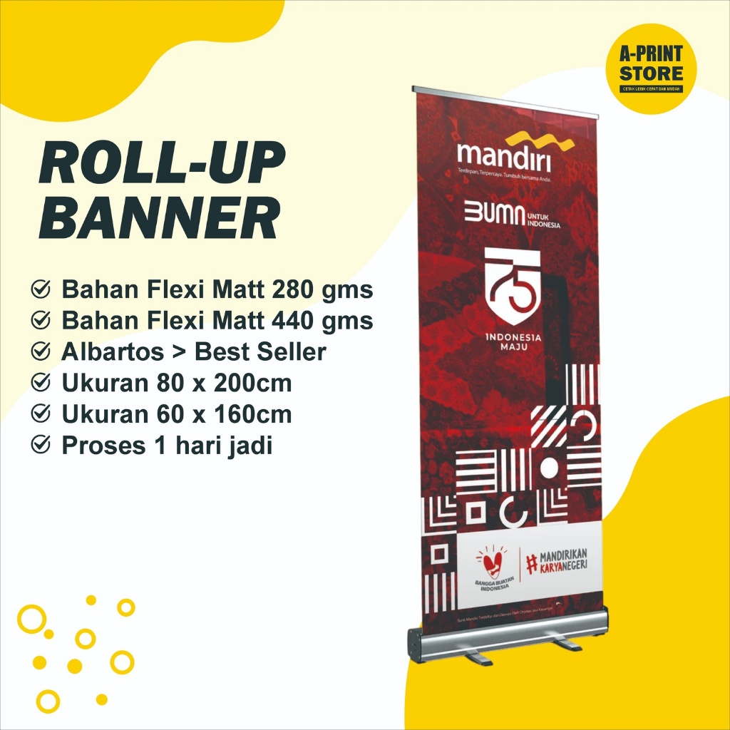 Jual Roll Banner toko Custom / Cetak Cepat / Promosi Toko Gratis ...