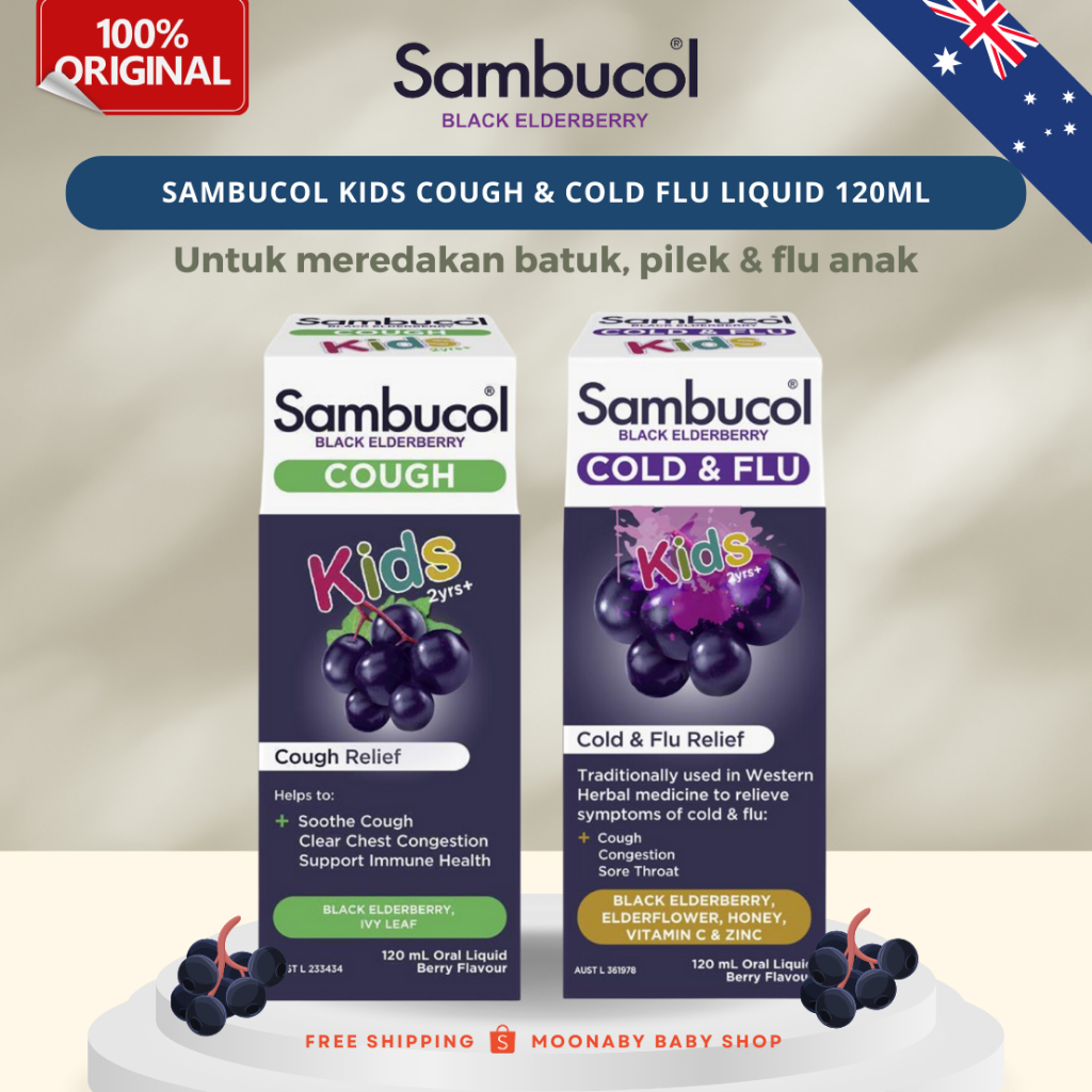 Jual Exp 08/2026 Sambucol kids black elderberry cold & flu / cough ...