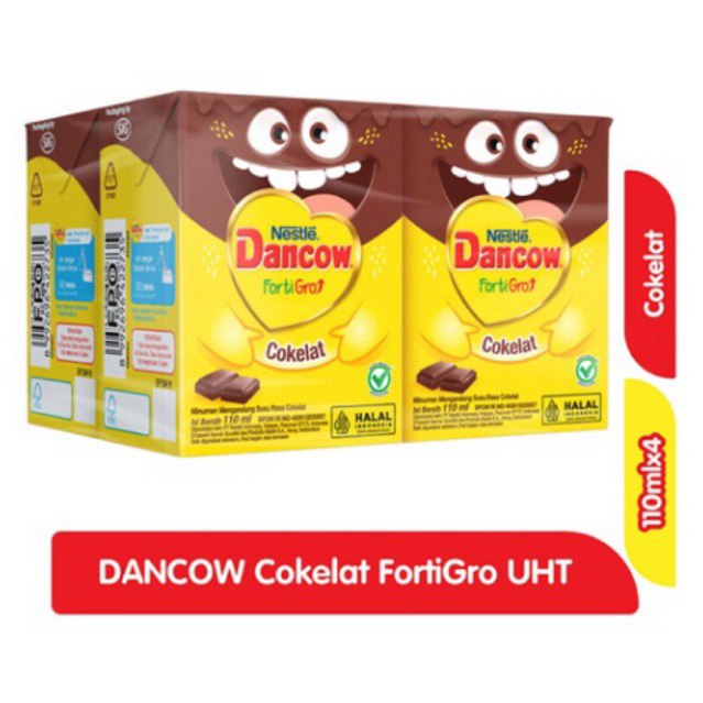 Jual Nestlé Dancow Fortigro Susu UHT Cokelat Kotak 4 x 110 ml | Shopee ...