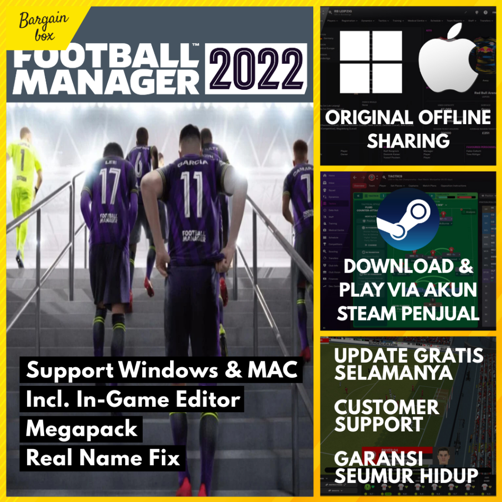 Jual Football Manager 2022 PC + In-Game Editor + Mega Pack Original ...