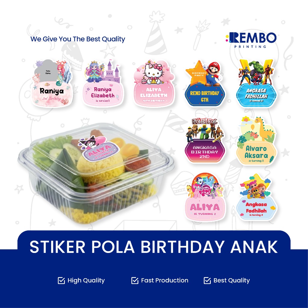 Jual Sticker Pola Ulang Tahun Anak / Stiker Pola Birthday / Stiker ...