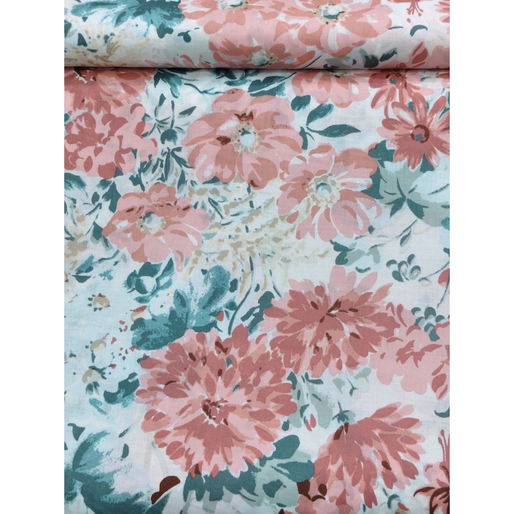 Jual Bahan Kain Katun Poplin Paris Garment Motip Bunga | Shopee Indonesia