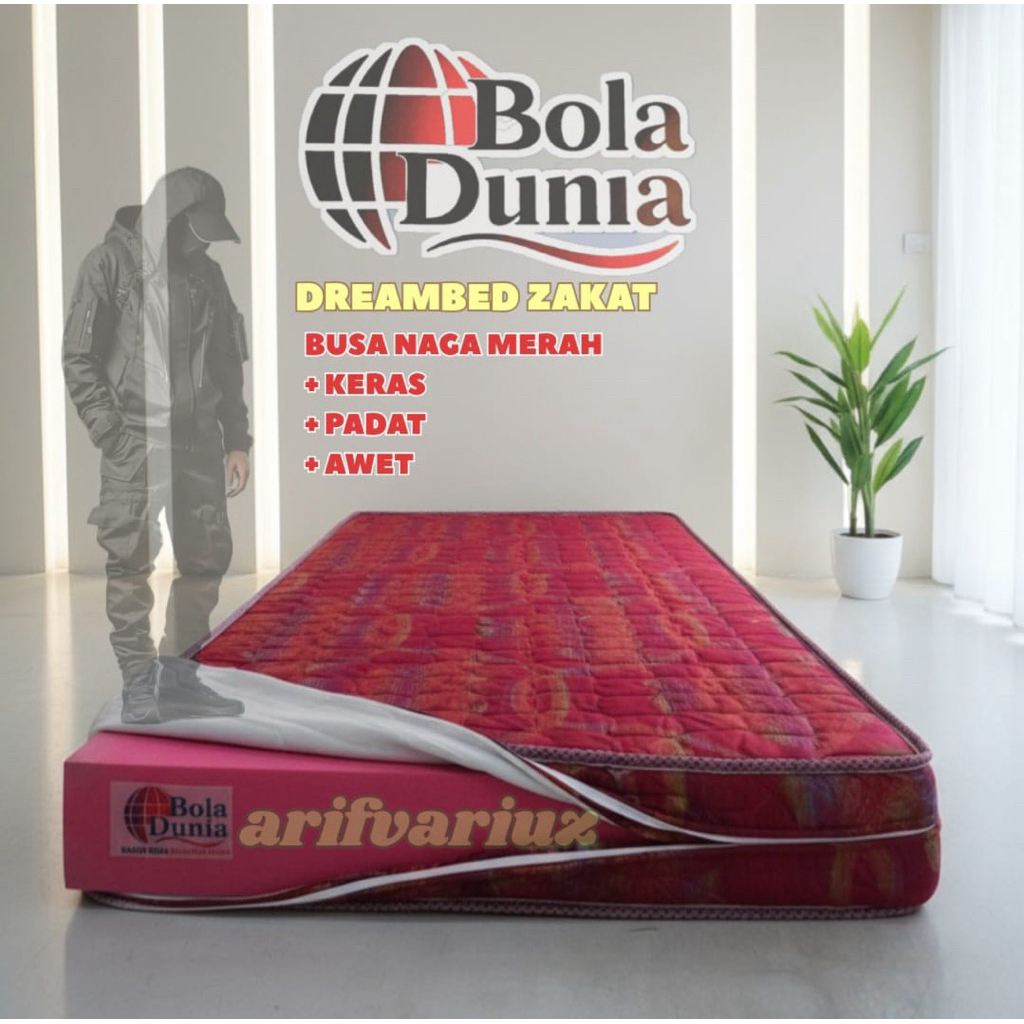 Jual ( Pre Order ) MATRAS BUSA NAGA MERAH BOLA DUNIA DREAMBED Tebal 15 ...