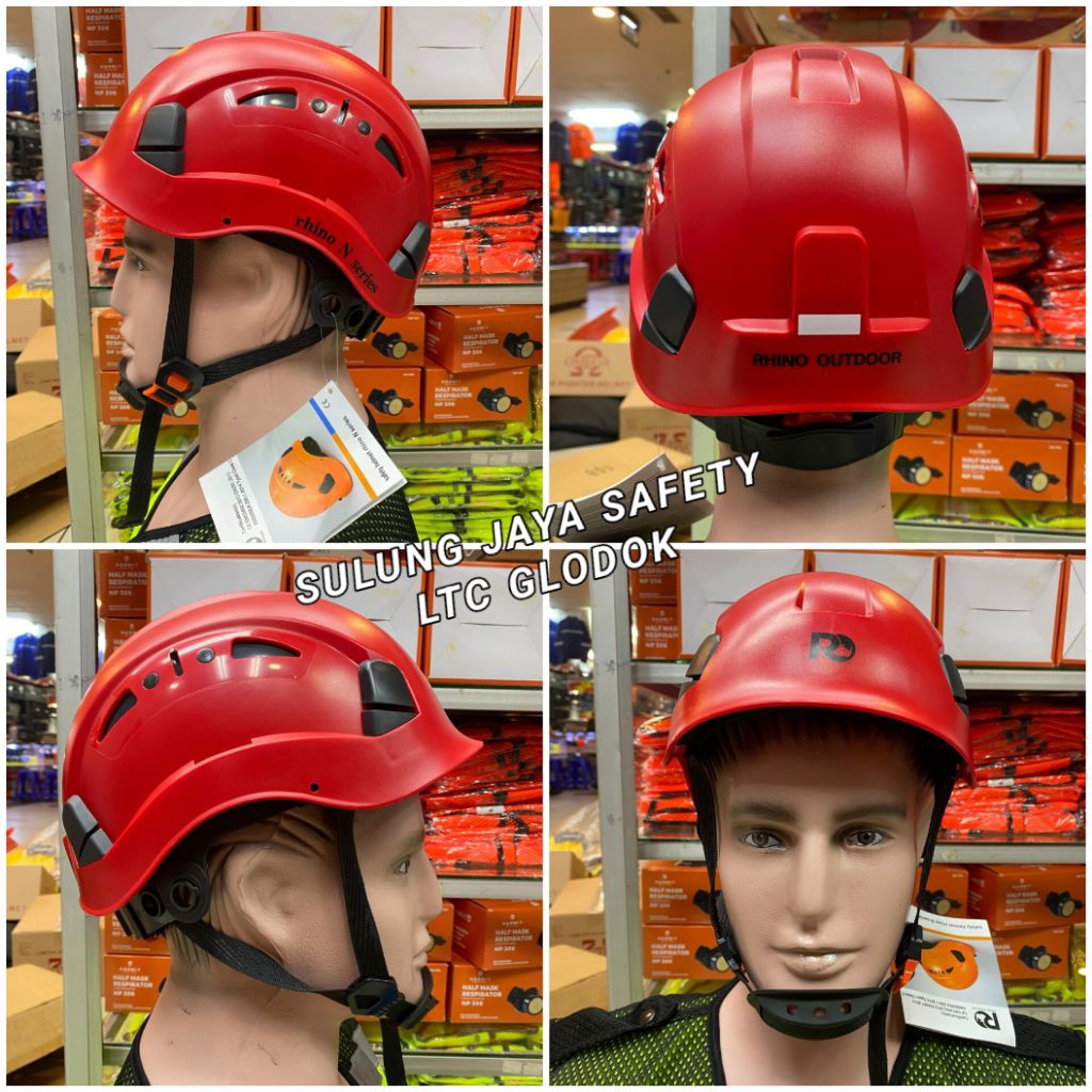 Jual RESCUE HELMET RHINO N SERIES OUTDOOR ORIGINAL 100% WARNA MERAH ...
