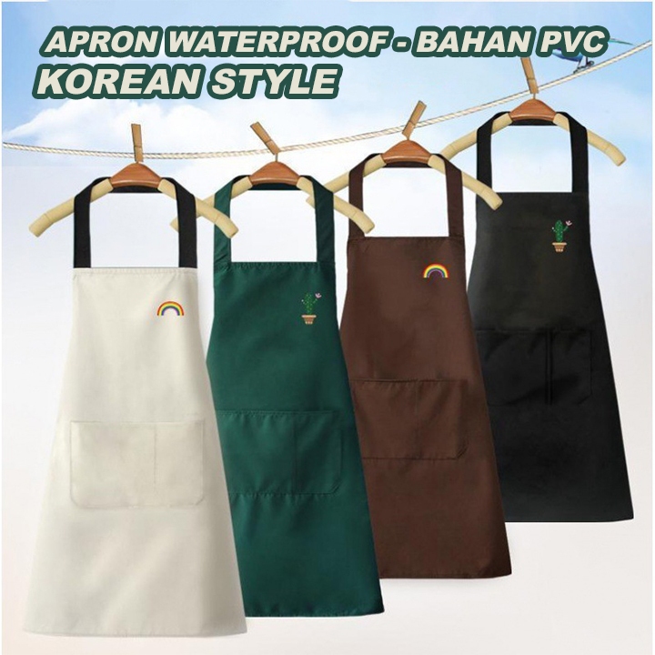 Jual Apron Waterproof Anti Minyak Bahan PVC / Celemek Masak Dapur ...