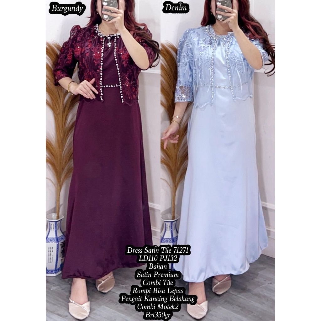 Jual FER 71271 DRESS SATIN TILE LD 110CM IMPORT / READY / REALPICT | Shopee Indonesia