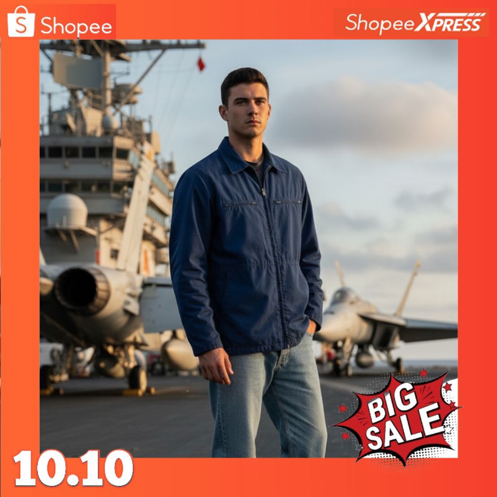 Jual US Navy Utility Jacket Original Dark Navy | Shopee Indonesia