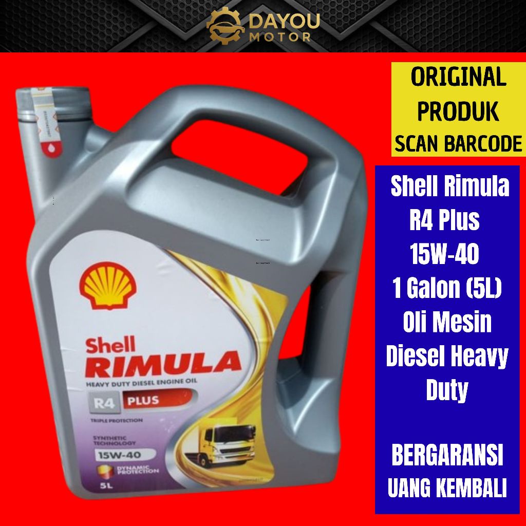 Jual Shell Rimula R4 Plus 15W-40 1 Galon (5L) – Oli Mesin Diesel Heavy ...