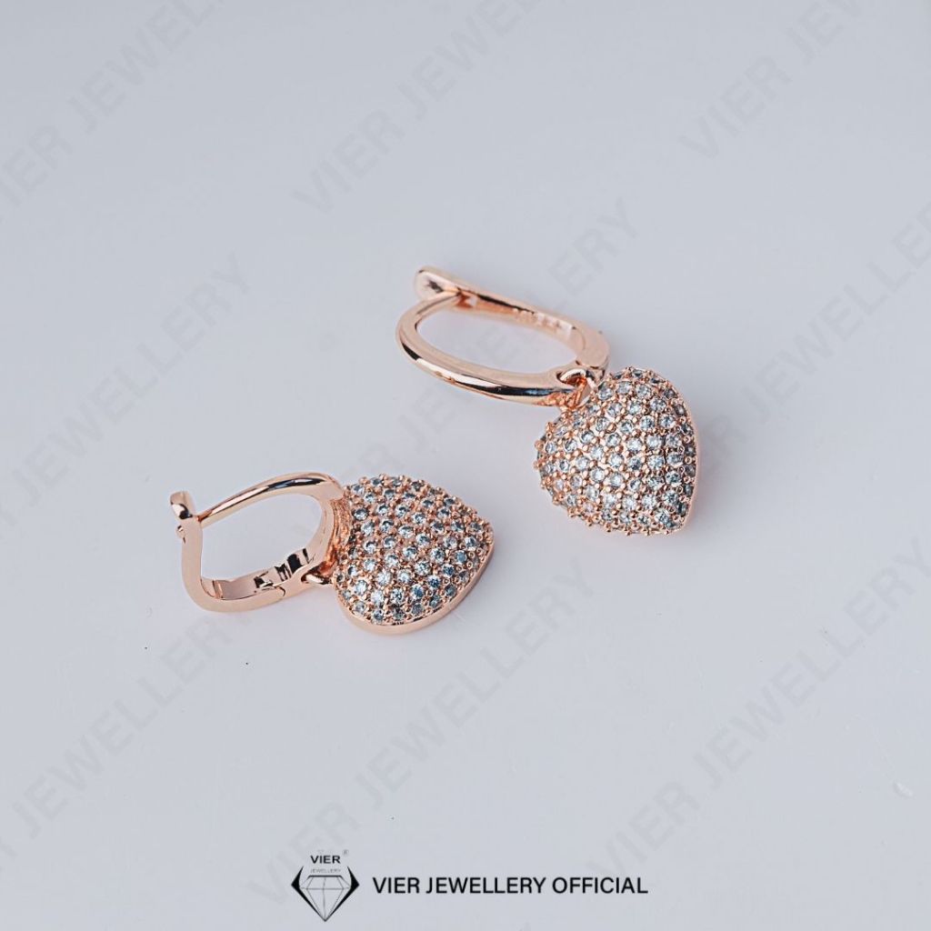 Jual Vier Edition Earrings 17277 Anting Love Wanita Crystal Zirconia ...