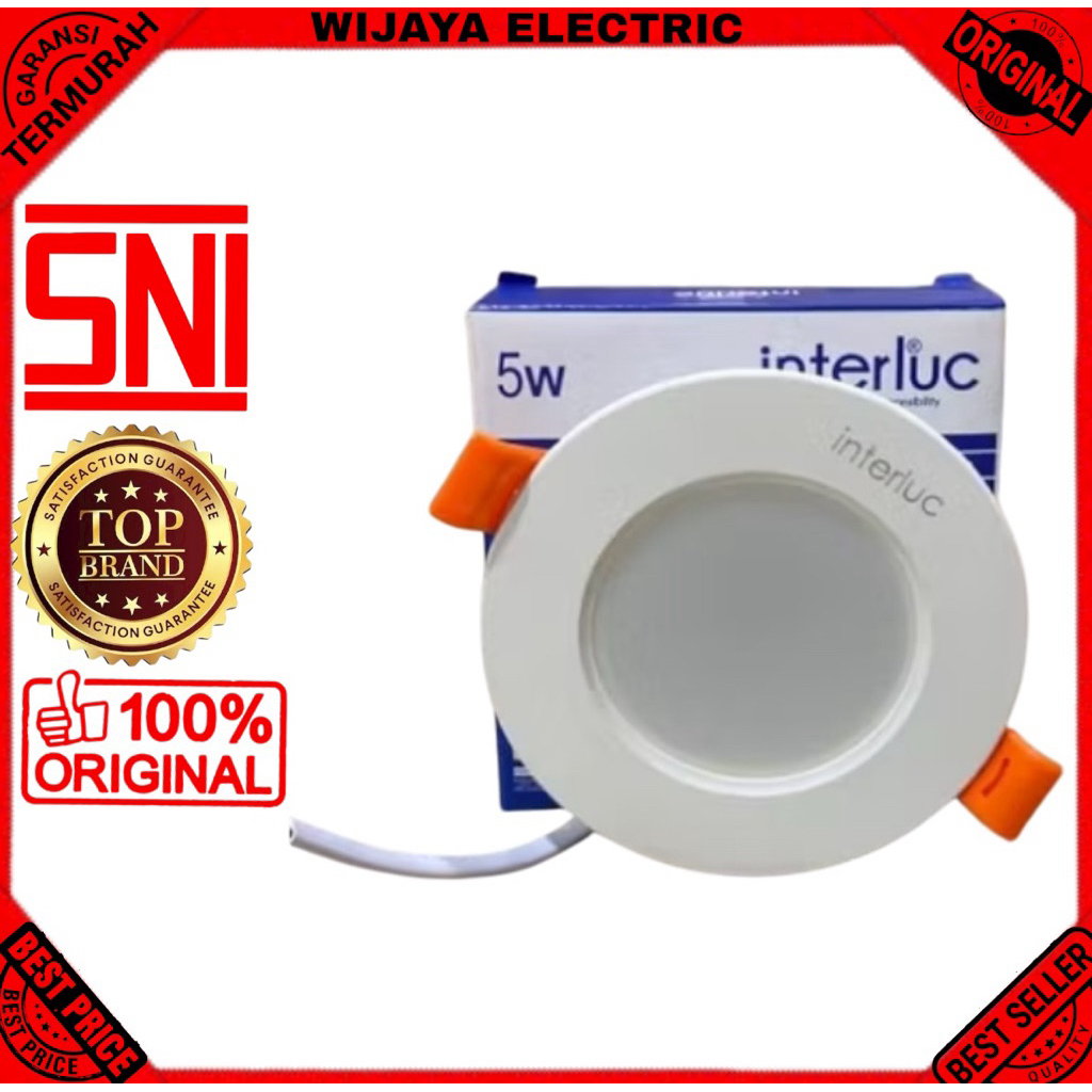 Jual Interluc downlight panel lampu led 5 watt inbow tanam Cahaya ...
