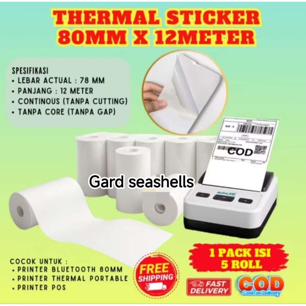 Jual Label Sticker Continuous 80mm x 10 mtr - Label Kertas Thermal ...
