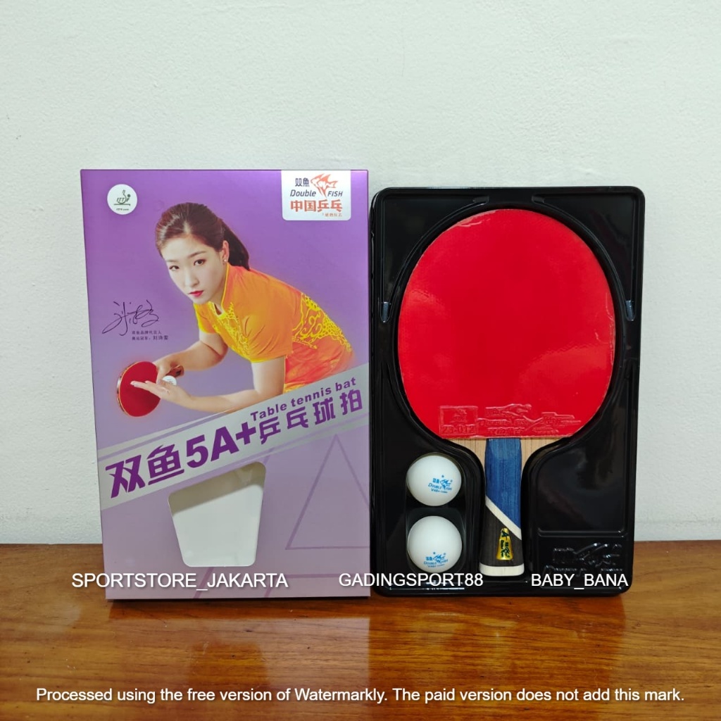 Jual ORIGINAL Bet pingpong Double Fish 5A+ - Bat tenis meja Double Fish ...