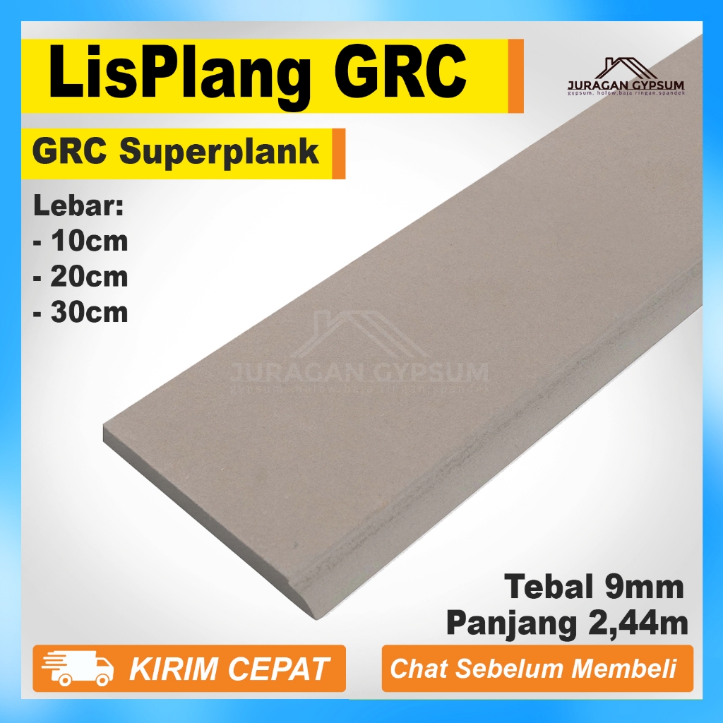Jual Lisplank GRC Superplank Lebar 10cm 20cm 30cm / Lisplang GRC Polos ...