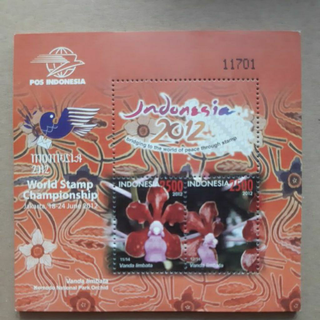 Jual Perangko Indonesia Asian stamp Jakarta 2012 seri Anggrek sheet 2 ...
