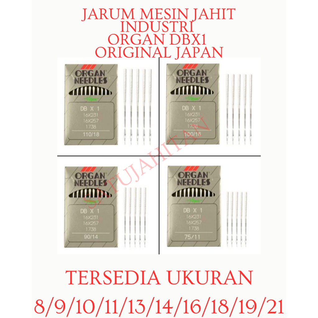 Jual Jarum Mesin Jahit Industri DBx1 ORGAN Needles Original Japan ...