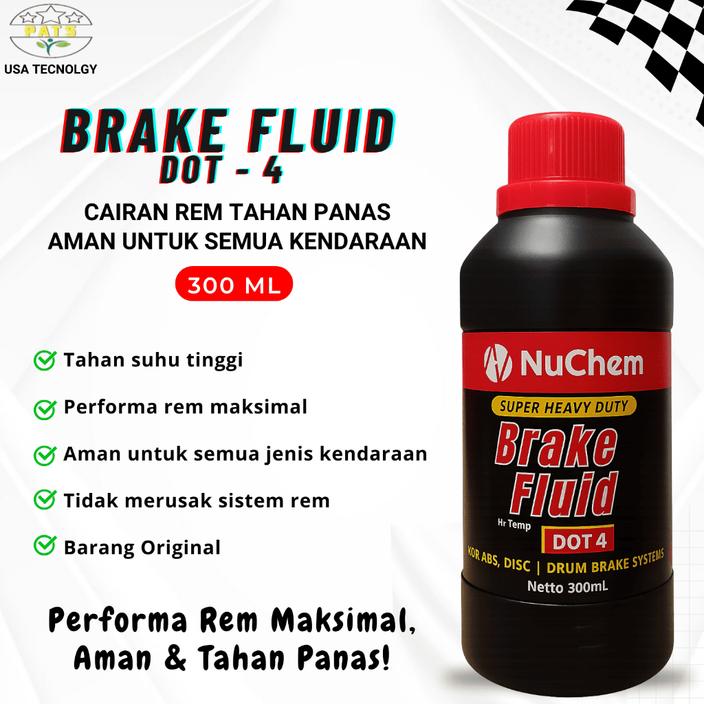 Jual Cairan Rem NuChem DOT4 Brake Fluid 300ml | Pengereman Responsif ...