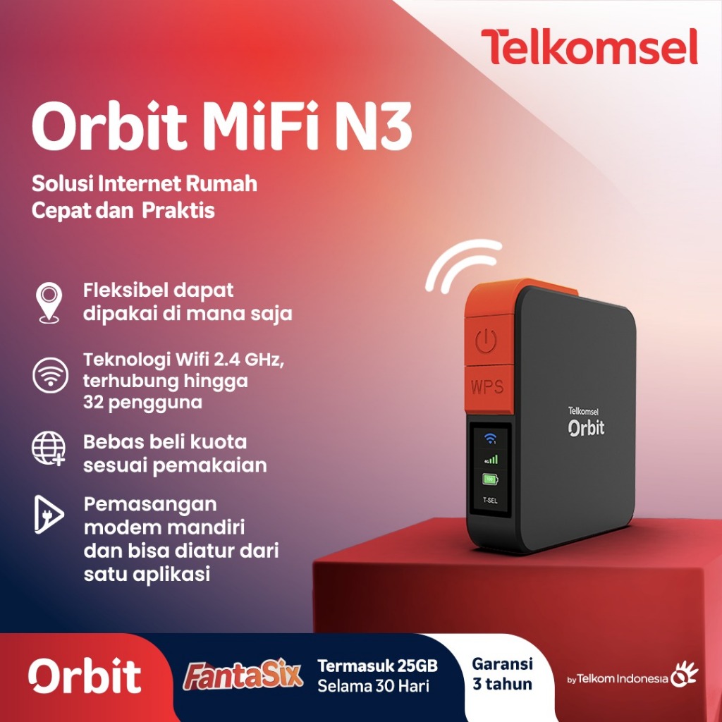 Jual Telkomsel Orbit Mifi N3 Portable Modem 4G HighSpeed | Shopee Indonesia
