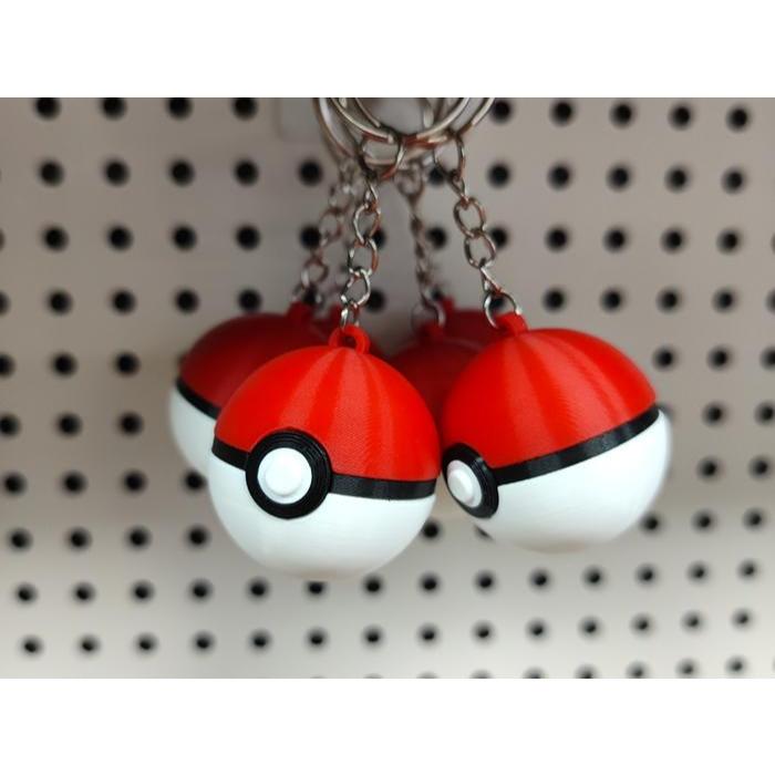 Jual Mini Pokeball Keychain Gantungan Kunci Poke Ball Unik - Merah ...