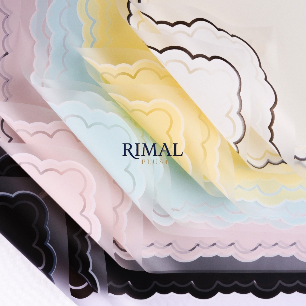 Jual [5 Lembar] Flower Wrapping Paper List Cloud Awan Frame Transparent ...