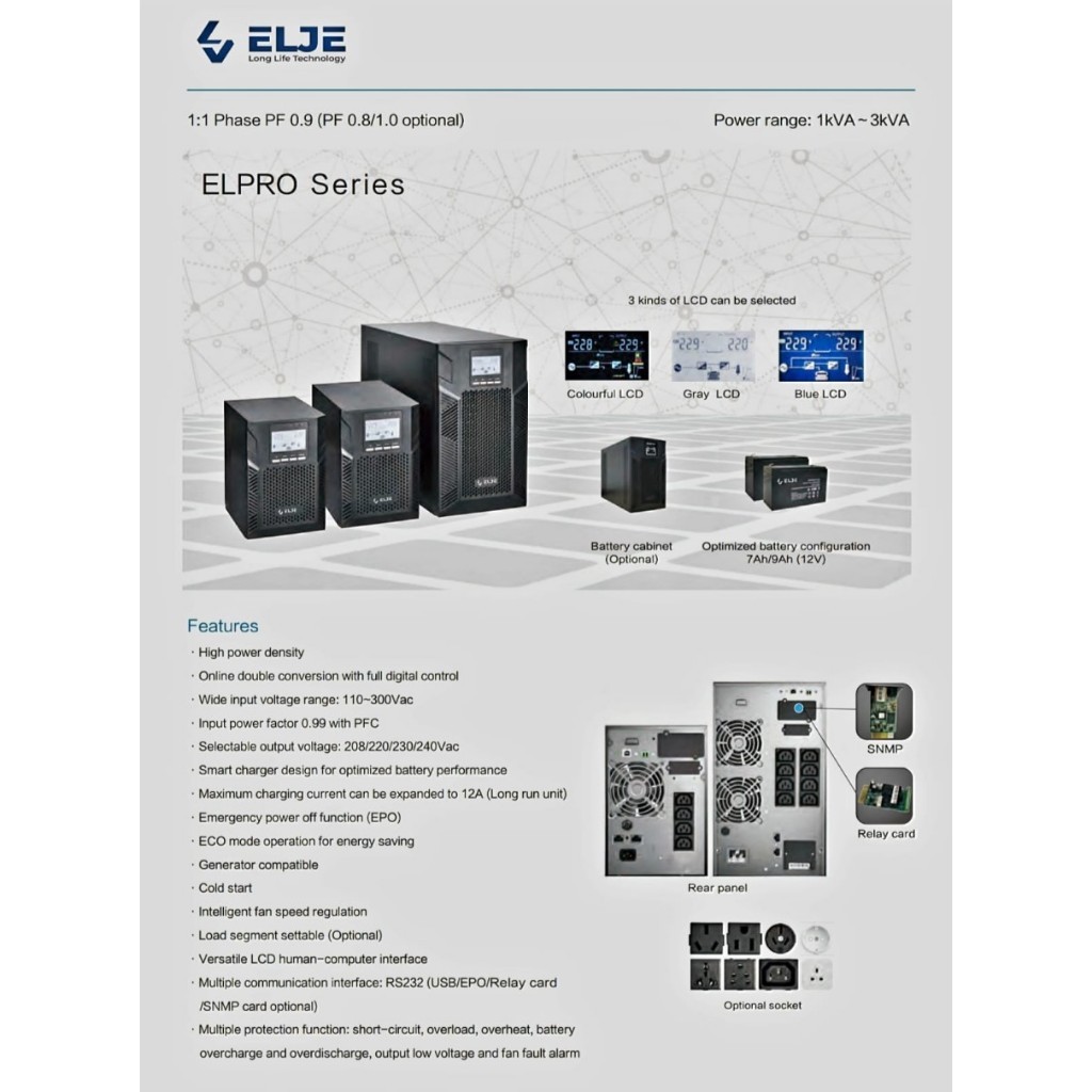 Jual ElJE UPS Online Double Conversion ELPRO 10 1 KVA / 900 W | Shopee ...