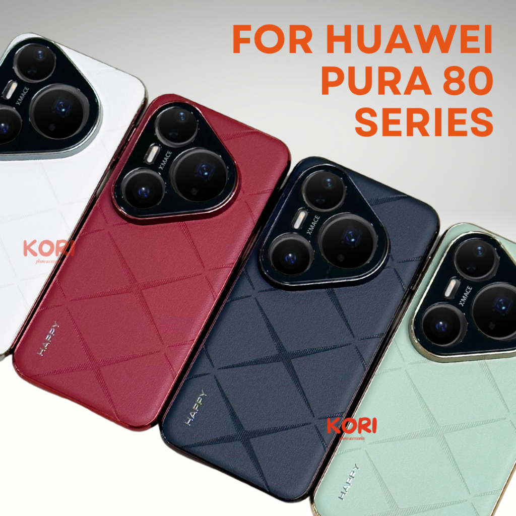 Jual Luxury Plating Leather Camera Lens Protection Back Case for Huawei ...
