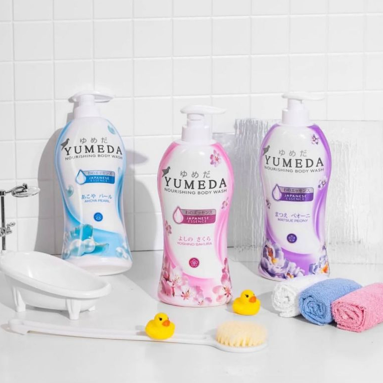 Jual Yumeda body wash 600ml Akoya Pearl, Matsue Peony, Yoshino Sakura ...