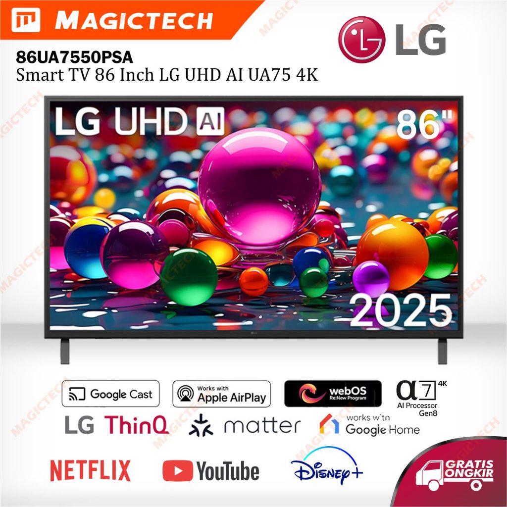 Jual LG Smart TV 86 Inch / 86" UHD 4K HDR10 Pro AI Magic Remote UA75 ...