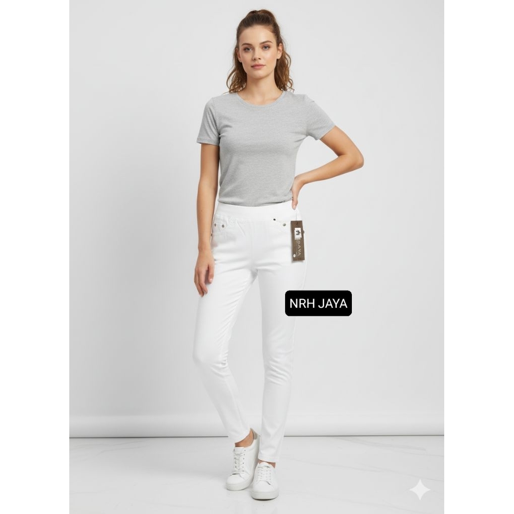 Jual Celana Soft Jeans Putih Wanita Legging Super Stretch Merk Saya ...