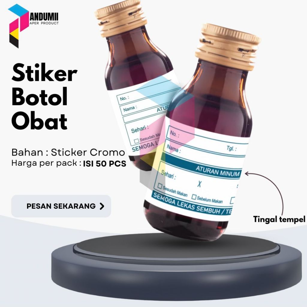 Jual ( Isi 50 ) Stiker Lebel sirup / Etiket Lebel Obat / Lebel Obat ...